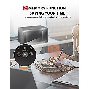 TOSHIBA ML-EM45P(BS) Countertop Microwave Oven with Smart Sensor and Position Memory Turntable, Memory Function, 1.6 Cu.ft with 13.6" Removable Turntable, Black Stainless Steel, 1200W