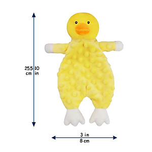 Doindute Baby Yellow Duck Soft Stuffed Animal Security Blanket, Plush Duck Character Lovey Blanket, Baby Shower/Nursery Gift, Newborn Infant Toddler Snuggle Blankie for Boys Girls, 10 Inches