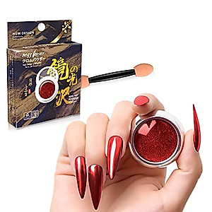 Red Chrome Nail Powder Mirror Effect Rose Gold Glitter for Metallic Nails Design Magic Pigment