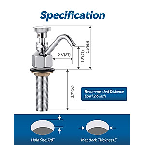 Dipper Well Faucet, iVIGA Coffee Shop Bar Counter Sink Faucet, Brass Commercial Food Washing Tool for Washing Coffee Ice Cream Spoon Utensils Accessory Kitchen Equipment, with Quick Connector