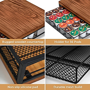 YCICI Coffee Pod Drawer Holder for K cup, Coffee Pod Drawer Holder Organizer, No Assembly Required, K Cup Holder with 36 Capacity Capsule Pods. Suit for Home Office,Kitchen,Cafe Counter. (Black)