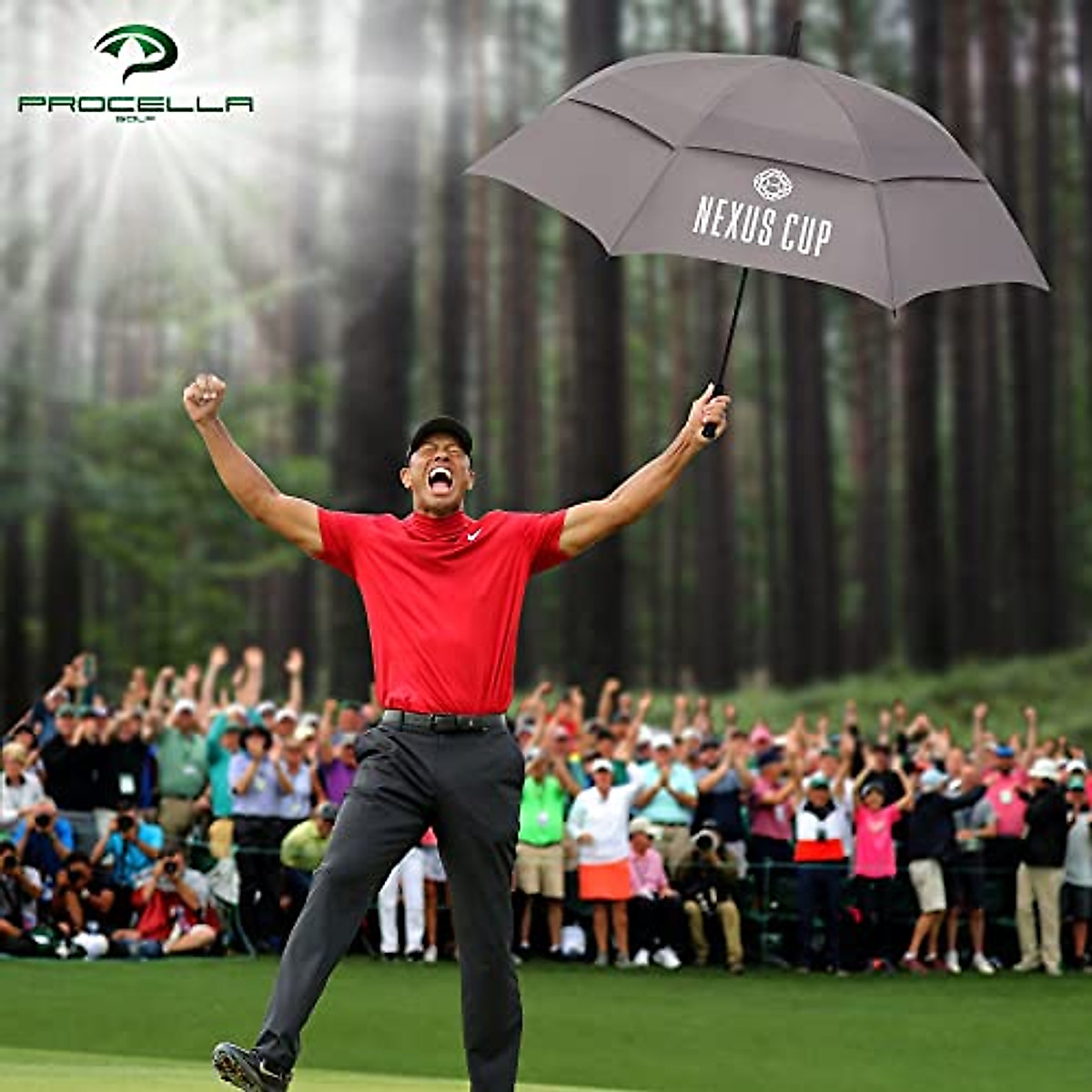 Procella 62 Inch Golf Umbrella Extra Large Automatic Open Windproof Waterproof Double Canopy Selected by World Top Golfers Oversize Vented Stick Umbrellas for Rain Best Golf Gifts for Men and Women