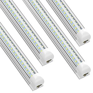 SHOPLED 3FT LED Shop Light, 30W 4000LM 5000K Daylight White, V Shape, Linkable T8 Ceiling Light Fixtures, 3 Foot LED Tube Lights for Workshop, 4 Pack
