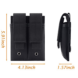 Molle Double Pistol Mag Pouch Tactical Pistol Magazine Pouch Mag Holder Tool Organizer Holder