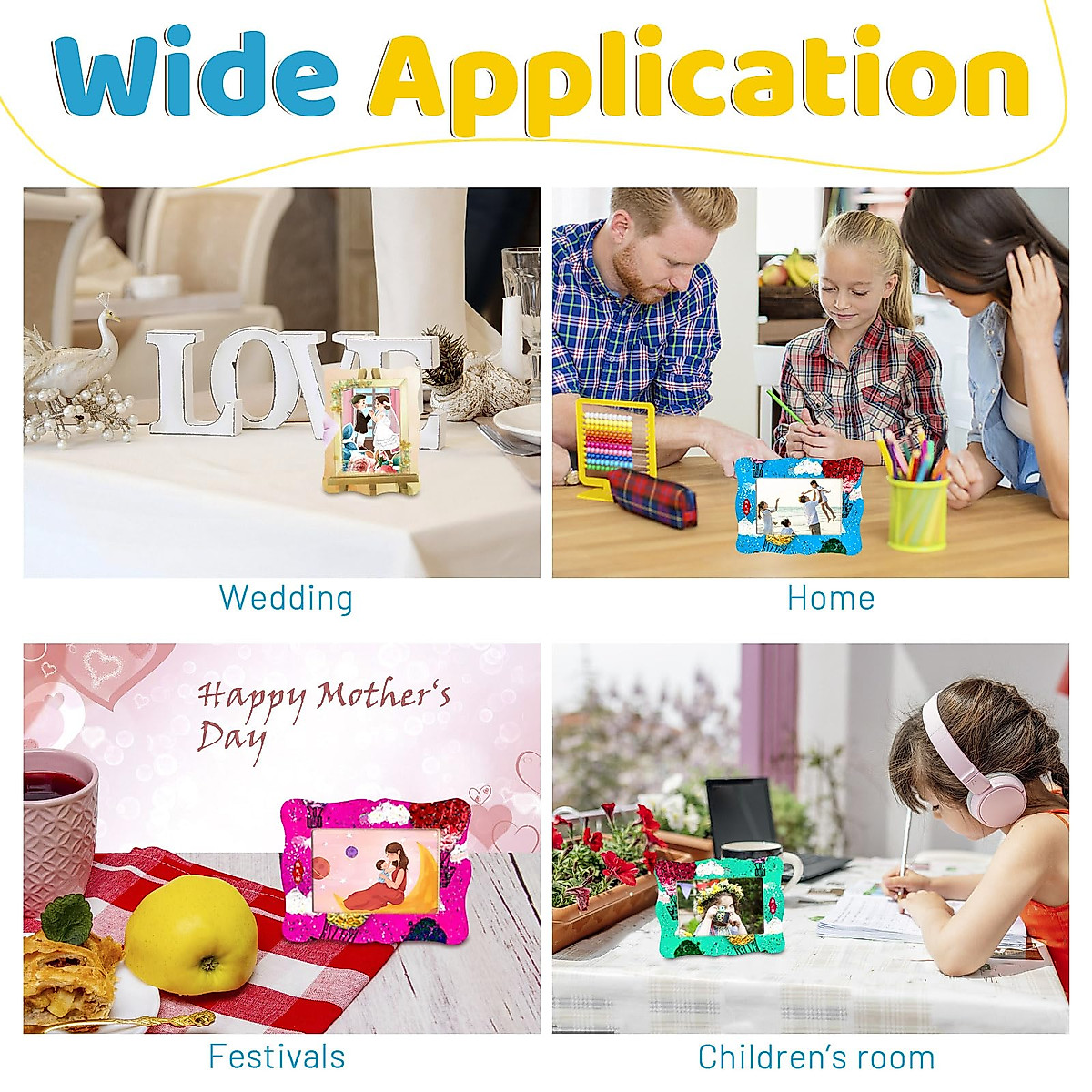 Roucerlin 6Pcs Unfinished Solid Wood Picture Frames for Arts Crafts, 3x5 Plain Wooden Photo Frame, Picture Frame with Stand for Table Top Desk Display DIY Painting Project Adult (Brown)