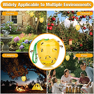 Protecker Wasp Trap, Yellow Jacket Hanging, Repellent Carpenter Bee Traps for Outside, Killer Deterrent Insect Fly Catcher, Non-Toxic Reusable Hornet (2 Pack)