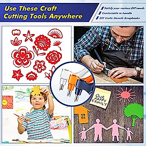 17 Pieces Craft Cutting Tools 360 Degree Rotating Blades Stainless Steel Craft Knives with Replacement Heads Cutting Mat Steel Ruler for DIY Crafts Stencils Scrapbooks (Fresh Colors)