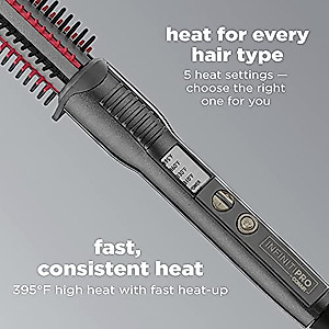 INFINITIPRO BY CONAIR Nano Tourmaline Ceramic Hot Curl Brush, 1-Inch