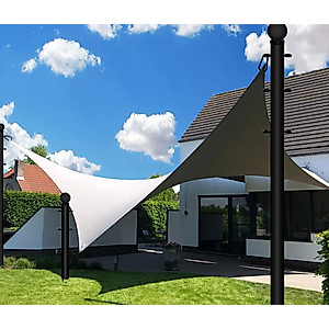 Shade Sail Pole Kit, 4 Poles of Set 10Ft Sun Shade Sail Poles Support Awning Canopy Shade Sail, Outdoor String Light Pole Post Heavy Duty Steel Post for Outside Deck Patio Backyard Wedding