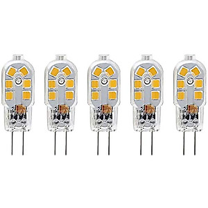 G4 LED Light Bulbs G4 Bi-Pin Base 1.5W (20W Halogen Bulb Equivalent) 12V Warm White 3000K LED Bulbs for Landscape Ceiling Under Counter Puck Lighting,Pack of 10,Clear Cover