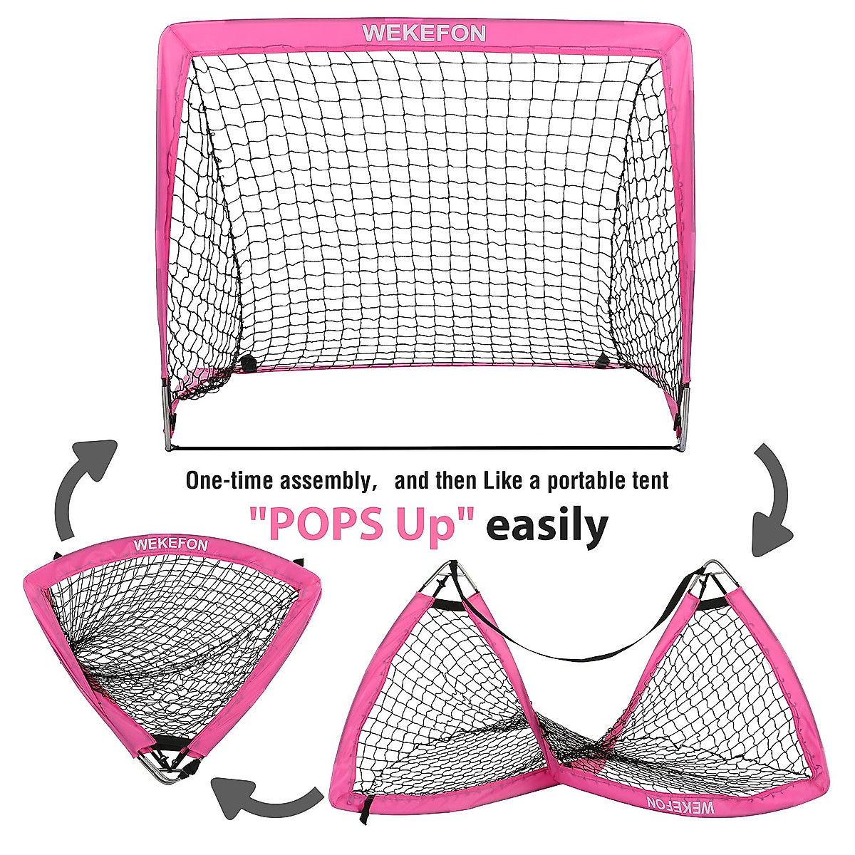 Soccer Goal for Backyard Set of 2 - Size 2.9'x2.4' Portable Pop Up Practice Mini Soccer Goals with Carry Case - Lightweight and Foldable - Ideal for Kids Age 1-8