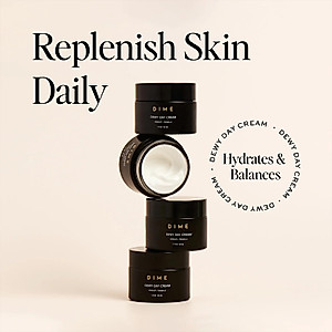 DIME Beauty Dewy Day Cream, Morning Face Moisturizer with Rosehip Oil and Snow Mushroom, 1.7 oz / 50 ml