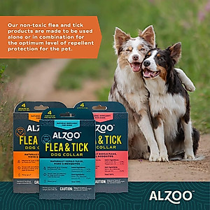ALZOO Flea & Tick Dog Collar, Helps Repel Fleas, Ticks & Mosquitoes, 100% Plant-Based Active Ingredients, Phthalates and PVC Free, for Large Dogs: 40+ lbs, Pack of 2