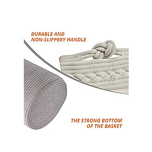 Cotton Rope Basket - 17.8" x 15.8" x 13.8" woven baby laundry basket - Woven Basket Nursery Bin - large baskets for blankets- thread laundry hamper - woven storage basket- rope baskets for organizing