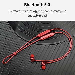 ZAQE Neckband Bluetooth Headphones, Noise Cancelling Wireless Headset with Magnetic, Freely Foldable & Lightweight Build, IPX5 Waterproof Earphones for Running Sports Workout