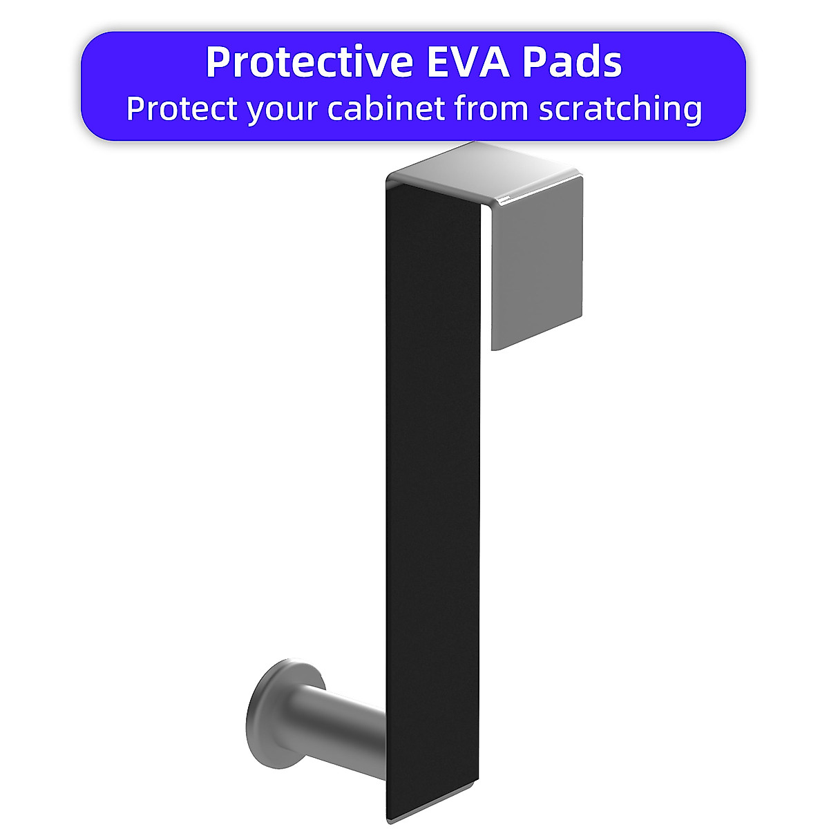 Qflushor Over The Cabinet Door Hooks, Towel Hanger for Bathroom, Cupboard, Kitchen Towel Hook Over Cabinet Door, Over Cabinet Towel Hook Kitchen, Silver 2 Pack