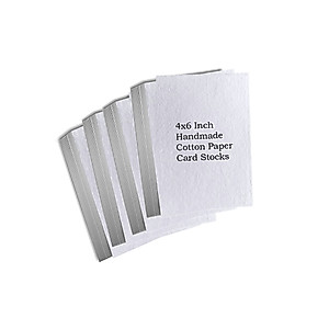 E-Tailor® 4x6" Wedding Invitation Paper, Baby Shower Card Stock Handmade Paper, Cotton Paper, Wedding Paper, Smooth Watercolor Paper, Calligraphy Paper, Rag Paper 300gsm Pack of 50 Blank Card Stock