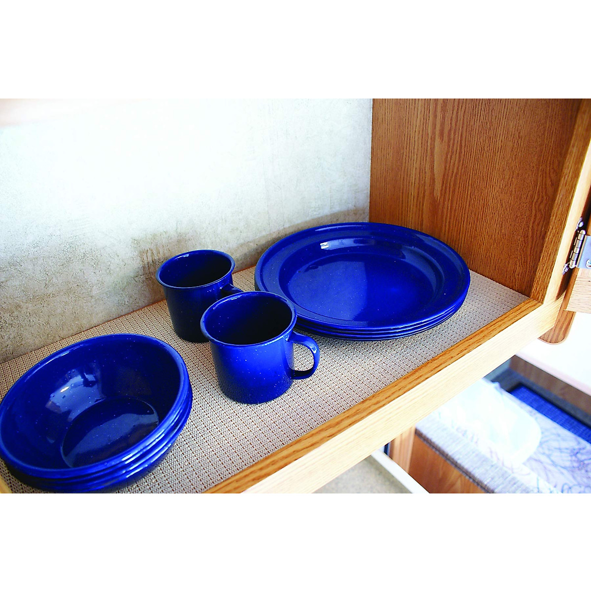 Camco Slip Stop Liner - Prevents Slipping and Sliding in RVs & Camper Kitchen Shelves and Drawers | Great for Toolboxes, Rugs, & More |Durable, Washable Material | 1' x 12' Roll - Cream (43277)