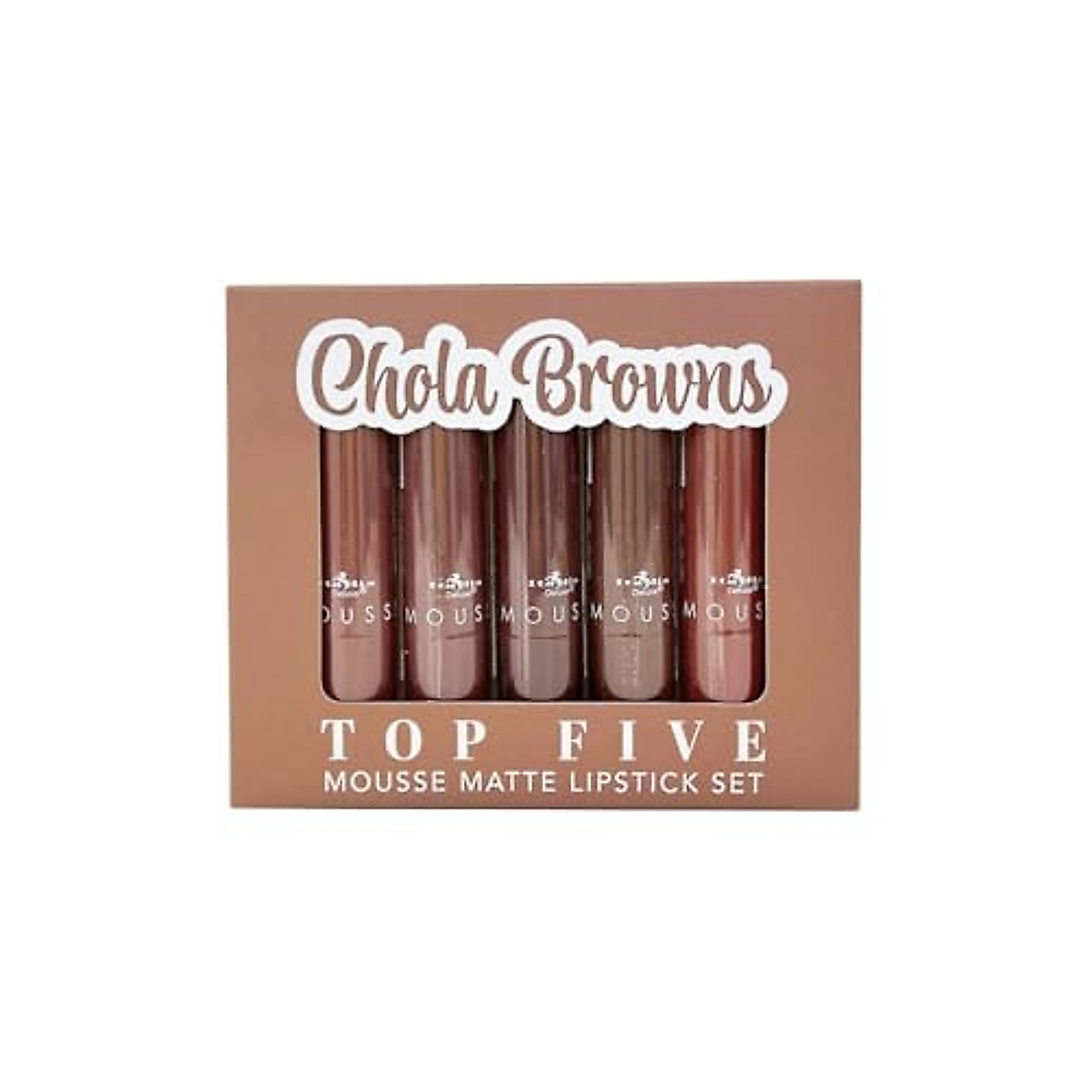 Italia Deluxe Top Five Mousse Matte Lipstick Set Chola Browns