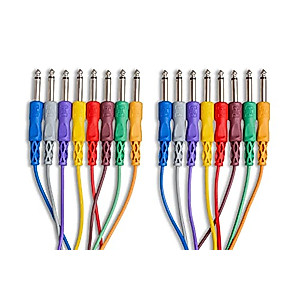 Hosa CPP-830 1/4" TS to Same Unbalanced Patch Cables, 1 Foot