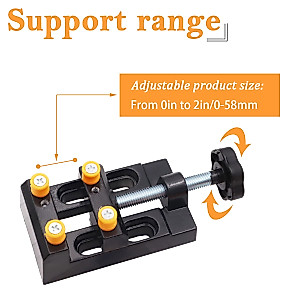 Dianrui Universal Mini Flat Clamp Bench Vice Clamp Table Mini Drill Press Vise, Carving Bed Tools Suitable for Watch Repairing, DIY Sculpture Craft Jewelry and Walnut Nuclear K-001