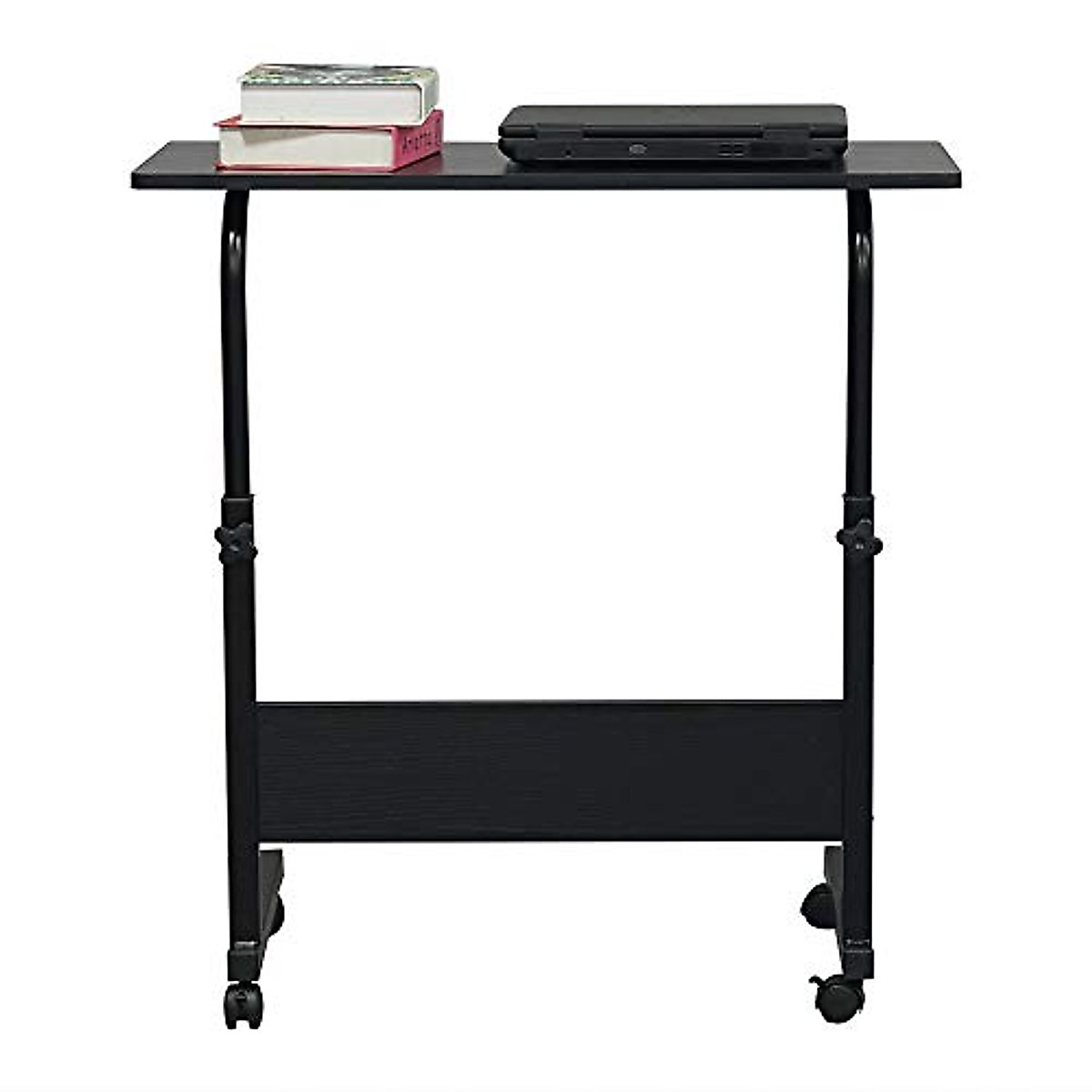 C Table with Wheels for Couch Bed Recliner, Side Table for Couch, Sofa Side Table Desk with Wheels, Tray Table Portable Side Table for Bed, Table Laptop Cart, Height Adjustable Coffee Snack Table