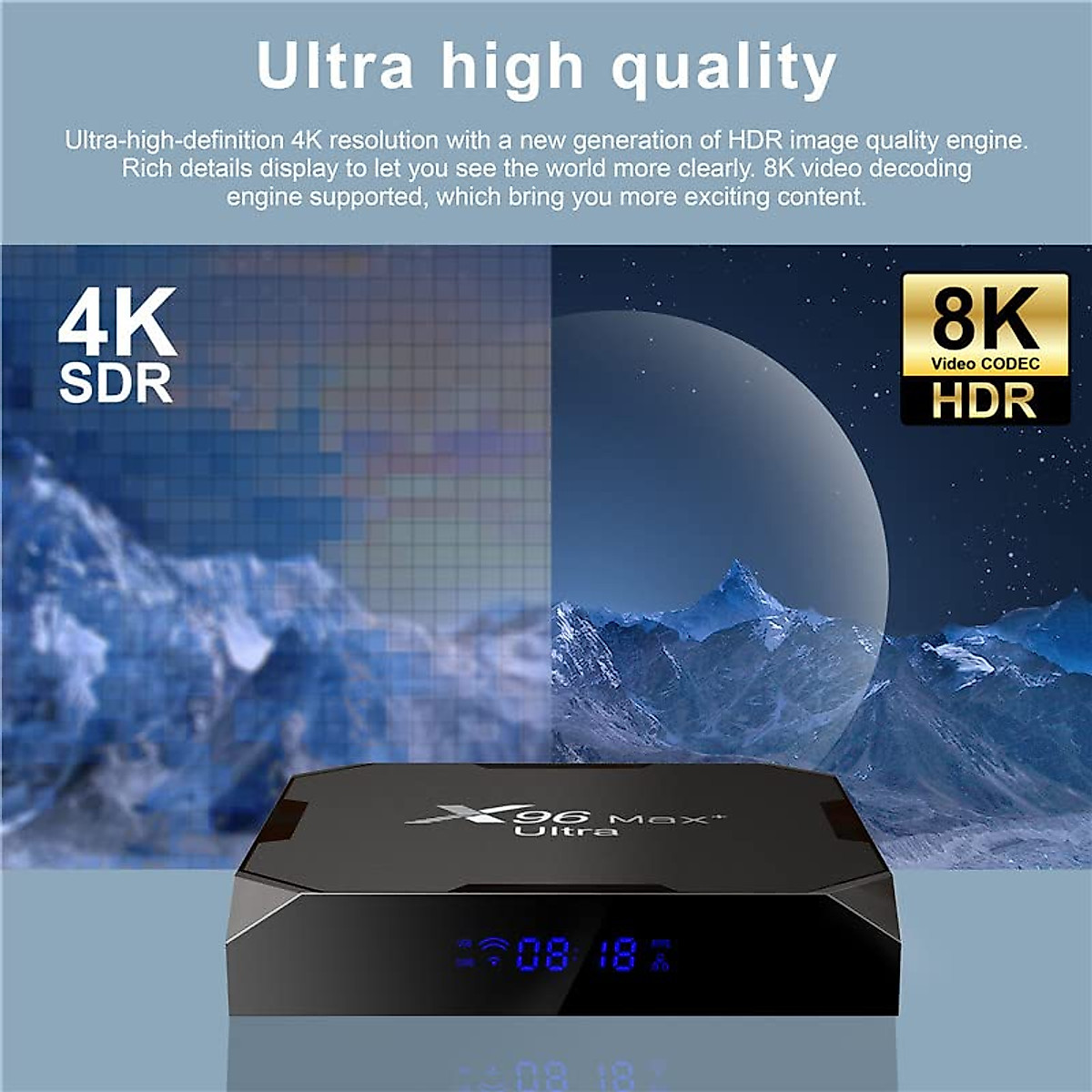 X96 Max Plus Ultra TV Box Android 11 Amlogic S905X4 4GB 32GB Support AV1 8K Dual WiFi BT with i8 Keyboard