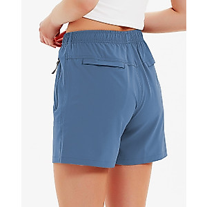 Nomolen Women's 5" Hiking Cargo Shorts Quick Dry Lightweight Athletic Outdoor Shorts for Workout with Zipper Pockets UPF 50+