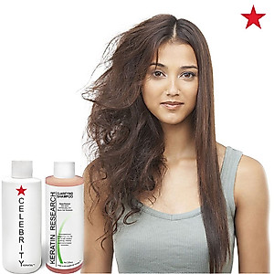 CELEBRITY KERATIN Hair Treatment Conditioning Straightening Keratin Proteins Amino Acids Argan Castor Oils Repair Damaged Color Treated Curly Straight Coarse Thin Hair