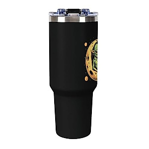 Space Weed Smoking Moon Alien 40 Oz Car Cup Stainless Steel Travel Mug Leak-Proof Insulated Tumbler with Handle Violet-style