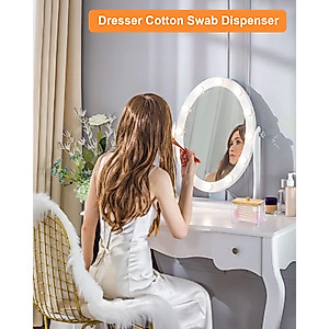 AIMIXUN 2 Pcs Cotton Swab Holder, Cotton Swab Dispenser with Bamboo Lids, Qtips Holder Bathroom Set Bathroom Canisters Bamboo Bathroom Storage Jars Storage Containers Clear Plastic