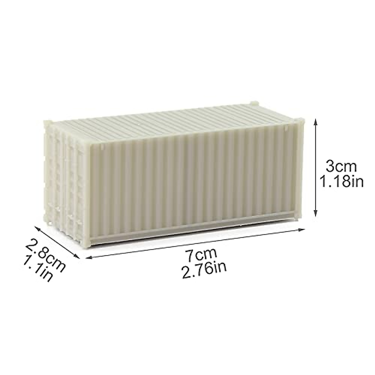 C8720JJ 8pcs HO Scale 1:87 Shipping Container Blank Uncolored Cargo Box (20ft)