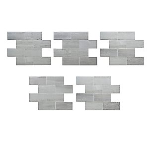 Aspect Peel and Stick Collage Tile in Gray Subway (5-Pack)
