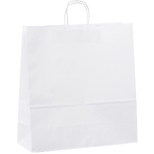 50 Pcs White Paper Bags with Handles, Small Gift Bags in bulk, Kraft Bags, Retail Bags, Merchandise Bags, Shopping Bags, For Weddings, Birthdays, Small Business - 18 x 7 x 19 Inches – Creative Bag