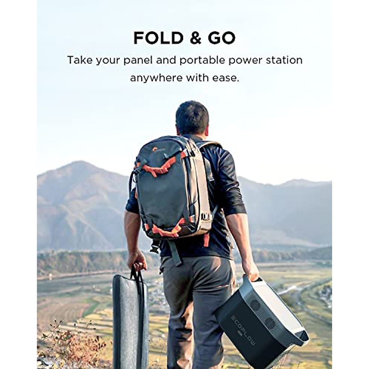 EF ECOFLOW Solar Generator DELTA Max (2000) 2016Wh with 220W Solar Panel, 6 X 2400W (5000W Surge) AC Outlets, Portable Power Station for Home Backup Outdoors Camping RV Emergency