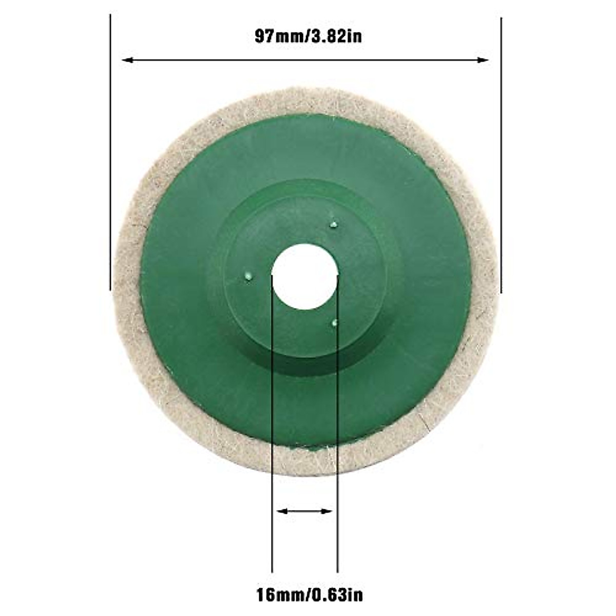 SING F LTD 10Pcs Wool Felt Polishing Wheel, for Angle Grinder Buffing Ceramic Marble Automotive Wood- 97mm