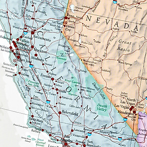 Maps International Classic USA Wall Map - Map of The USA Poster - Front Lamination – 24 x 36