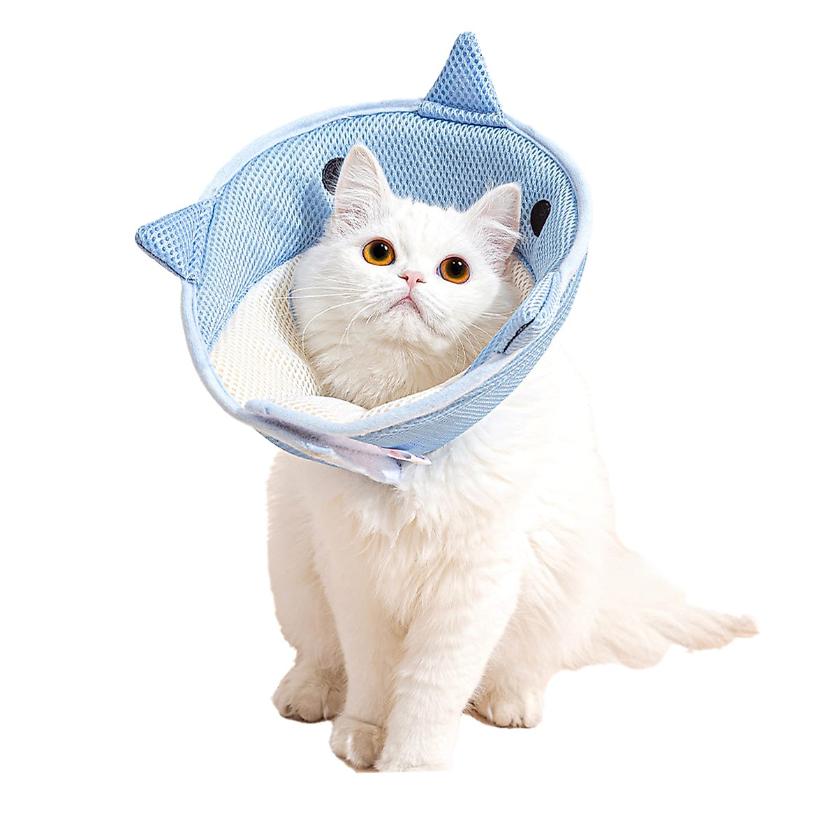 Oceskyha Cat Cone Collar Soft to Stop Licking, Cat Recovery E Collar for Small Large Cats,Collar for Small Dogs Teddy Dog, Cat Neck Cone Alternative for Cats Kittens(Blue Dink)