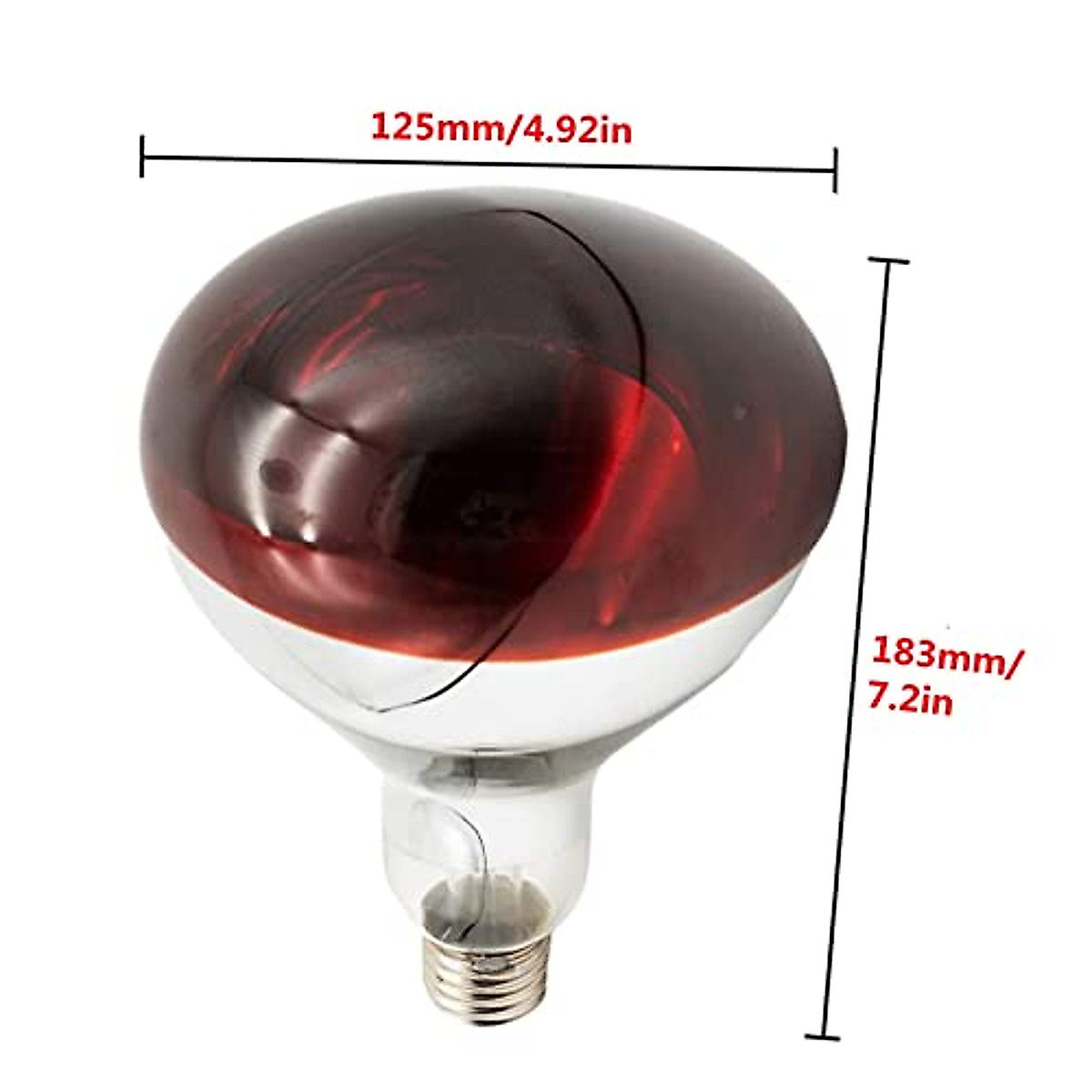 Qixivcom 2-Packs 275W Heat Lamp Bulb Infrared Heating Bulbs Dark Red Light Glass Heat Lamp E26 Waterproof Anti-Explosion Thickened Bulbs for Piglet Chicken Duck Birds Bathroom Light Therapy Use