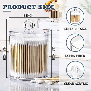 Bamboo Cotton Swabs -700 COUNT - with 1 Clear Storage Holder for Qtips - Biodegradable Eco-Friendly Natural Cotton Buds for Ears, Hygiene, Beauty Care - Round Tips & Thick Cotton & Sturdy Bamboo Stick
