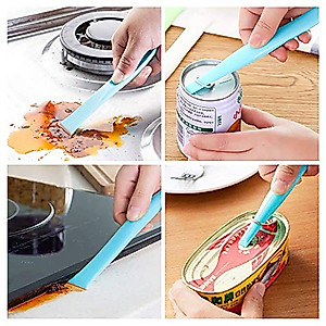 Cleaning Scraper Tool Kitchen Plastic Scraper Multipurpose Stiff Grill Scraper Scratch Free Cleaning Tool Can Opener Sticker Scraper Label Remover Gum Scraper Bottle Opener – 3 PCS