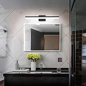 SOLFART Dimmable Black Vanity Light Bar Lighting Fixtures Modern Bathroom Light Fixtures 6000K Rotatable White Aluminum LED Light