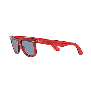 Ray-Ban RB2140 Original Wayfarer Colorblock Square Sunglasses, Transparent Red/Blue, 50 mm