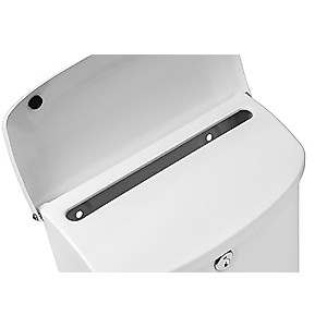 Architectural Mailboxes Parkside Galvanized Steel, Locking, Wall Mount Mailbox, 2576W-10, White, Medium Capacity