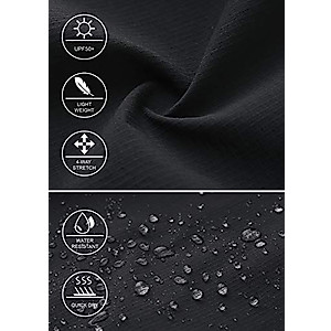 Libin Men's Quick Dry Golf 10" Shorts, Lightweight Hiking Stretch Gear, Travel Fishing Casual Tactical Pockets Shorts, Black XXL