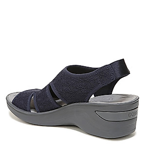 BZees Womens Daytona Slip-On Wedge Sandal Navy Blazer 6.5 M