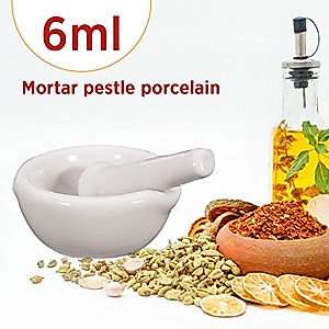 6ml Porcelain Pepper Mill Mortar Pestle Pugging Pot Garlic Spice Grinder Pharmacy Herbs Bowl Mill Crusher DIY Kitchen Gadget