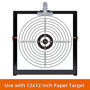 Atflbox Pellet Trap Target with 12''x12'' Splatter Bullseye Paper Targets and Spinning Shooting Targets for .177 Caliber, Shooting Targets for Air Gun Airsoft BB Gun Rifle (Airgun)