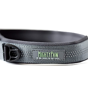 Mighty Paw Dog Collar - Neoprene Padded - Reflective for Running - Extra Comfort for Active Dogs - Premium Quality Reflective Collar - Comfortable Dog Collar for All Dog Breeds - Heavy Duty Dog Collar