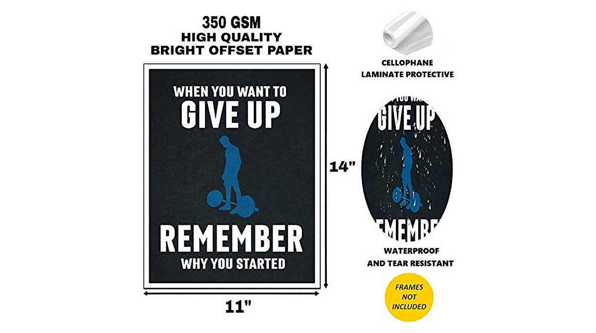 Motivational Gym Posters for Home & Workout Room Decor